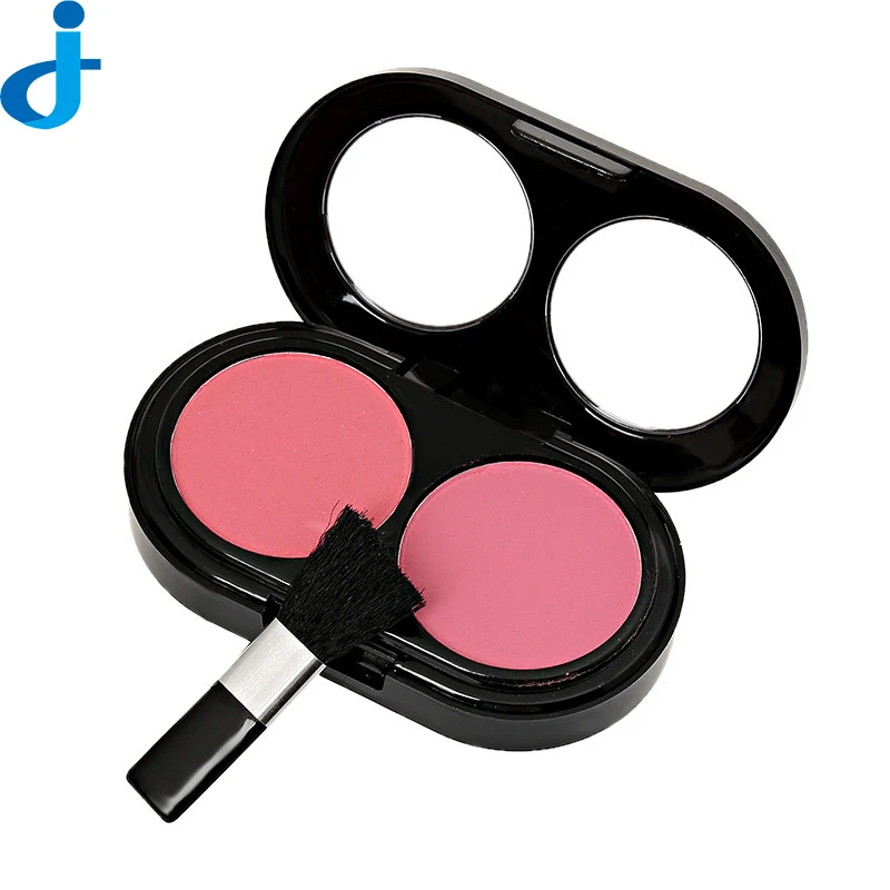 Hot 2 Color Blusher Palette With Mirror Brush Face Loose Powder Pressed ...
