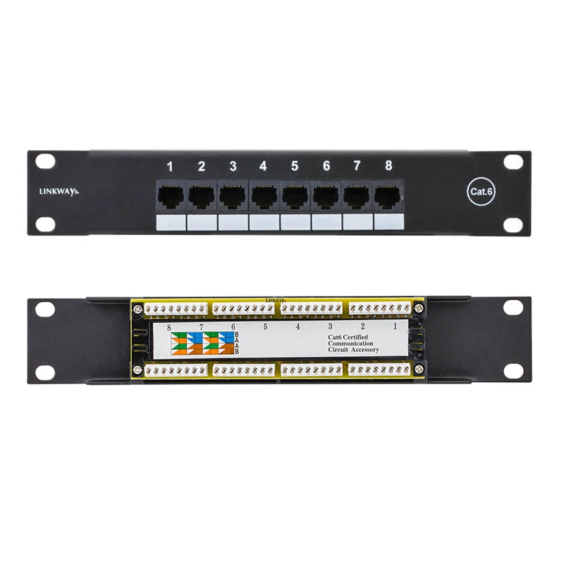 10" 8 PORT CAT.6 PATCH PANEL 1U SOHO mini patch panel 8port 10 inch ...