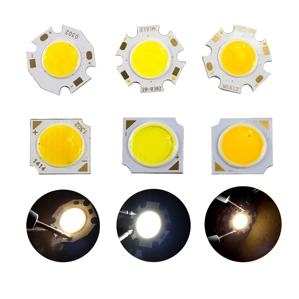 10pcs COB Chip LED Light Source 3W/5W/7W/12W Spotlight Chip 300mA For ...