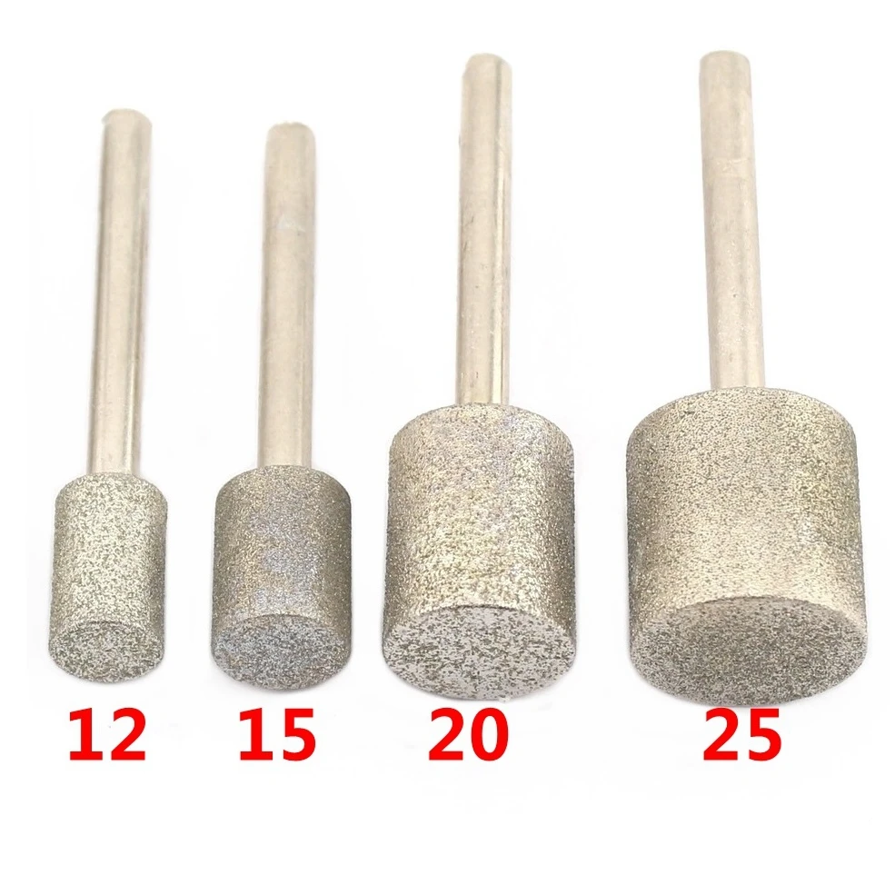12-40mm Grit 80 Coarse Cylinder Diamond Grinding Head Bit Cylindrical ...