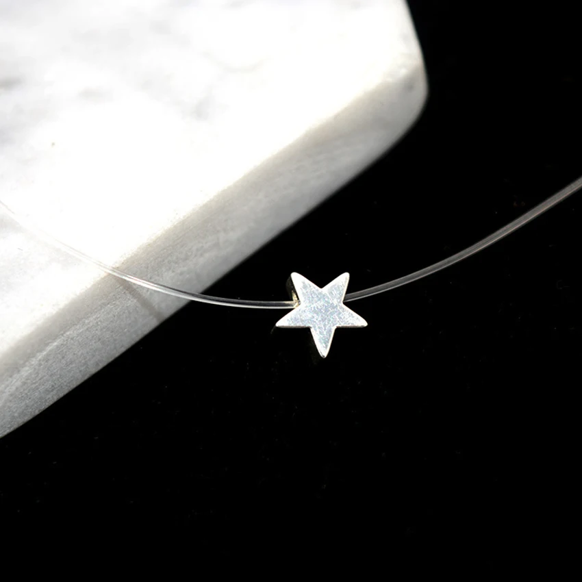 New Star Choker Necklace Women Invisible Transparent Fishing Line ...
