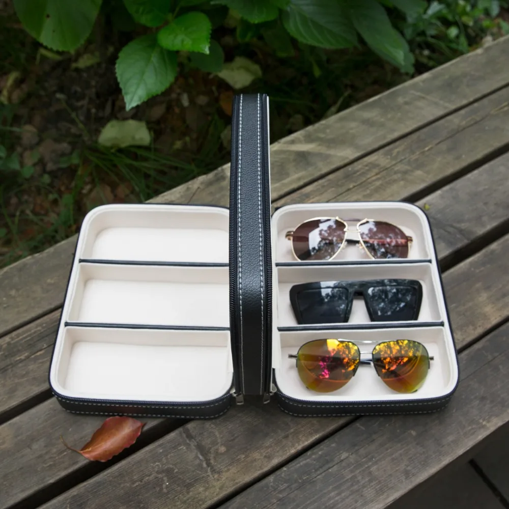 2016 Morestar 6 cell sunglass Display Storage Organizer Container PU ...