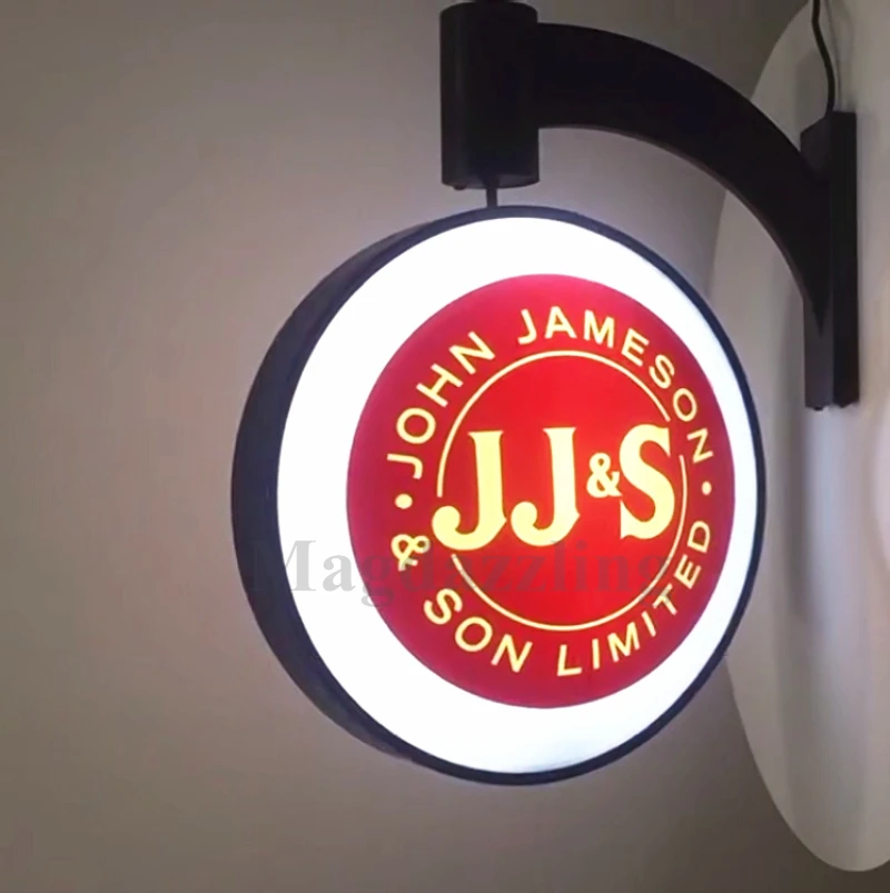 Autogiration Aluminum Frame Round LED Back lit Shop Signs Outdoor power ...