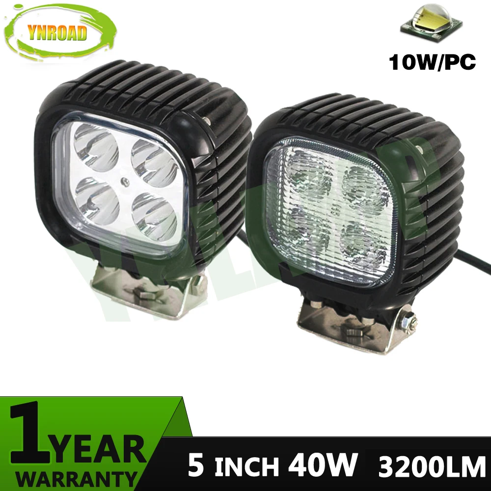 YNROAD 5inch 40W Led work light spot beam offload truck use 4pcs*10W ...