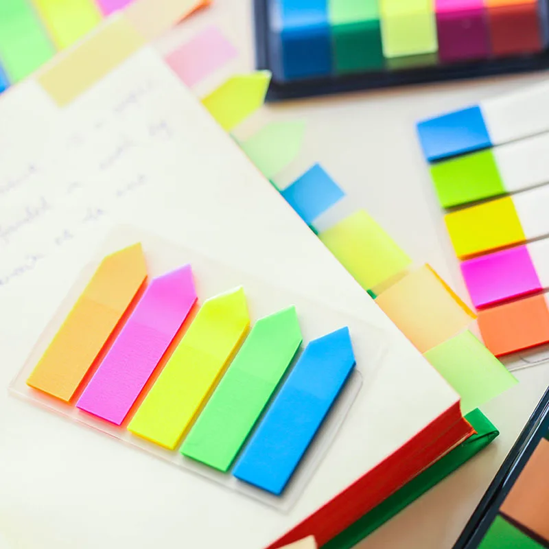 5 Pack 500 Page Colorful Arrow Sticker Post It Bookmark Marker Memo ...