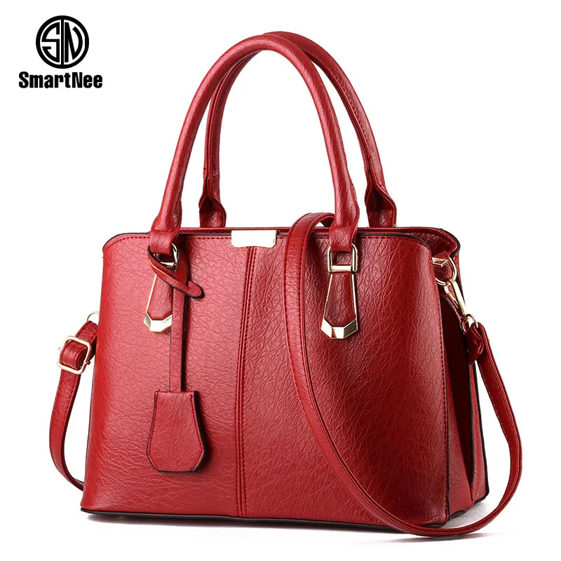 SmartNee suture Boston bag inclined shoulder ladies hand bag women PU ...