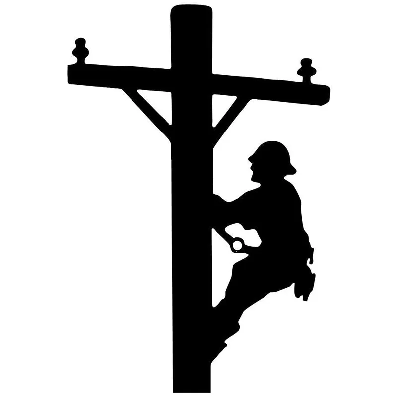 14,2 cm * 9,5 cm dibujos animados divertido Lineman electricista Cable ...