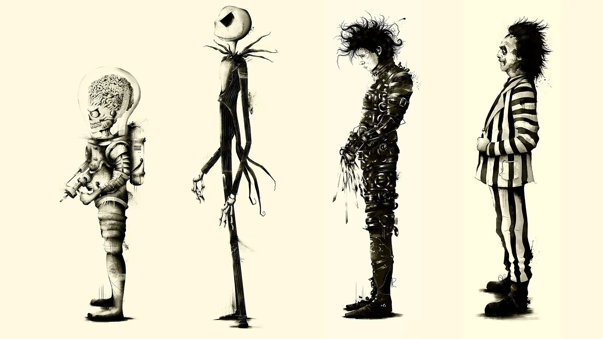 Tim Burton movies Beetlejuice Edward Scissorhands Poster Home Decor ...
