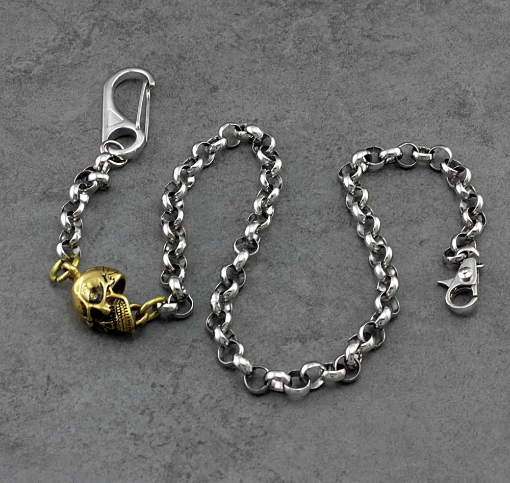 SKull 316L Stainless Steel Ring&Ring Biker Wallet Pants long Chain CK03 ...