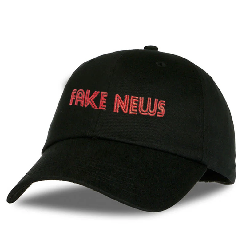 Personality Customized Baseball Caps "FAKE NEWS" Black Snapback Caps ...