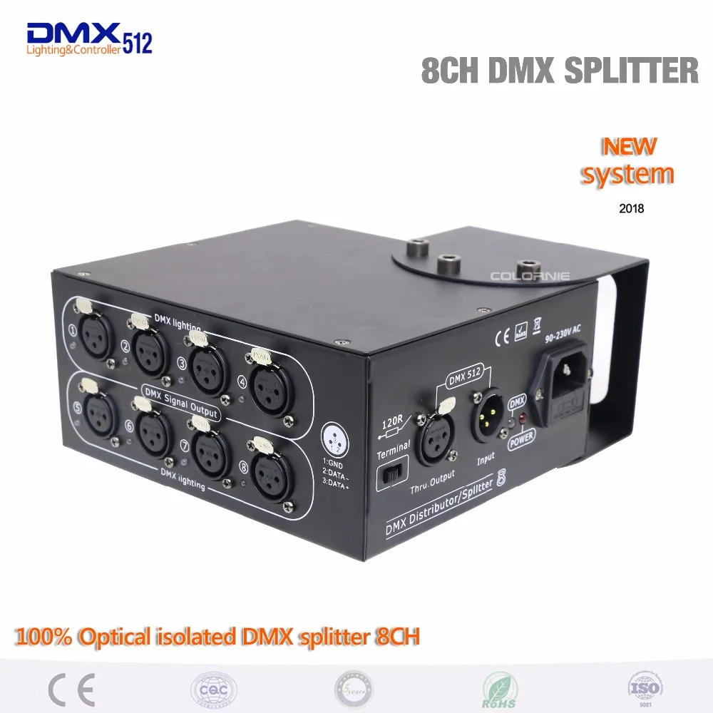 2018 Factory wholesale DMX controller 8 way 100% Optical isolated DMX ...