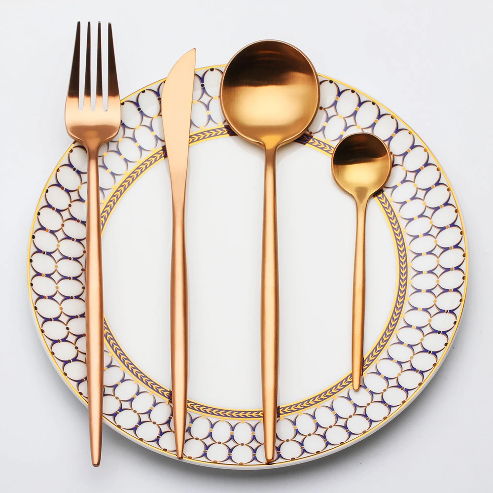 Lekoch 4Pcs/Set Stainless Steel Dinner Set Kitchen Utensils Cutlery ...