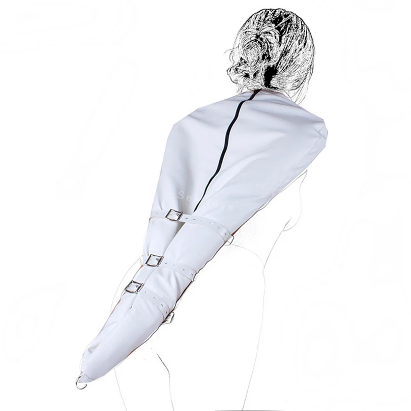 Buy White Sex Bondage Leather Open Breast Shoulder To Arm Binders Top With