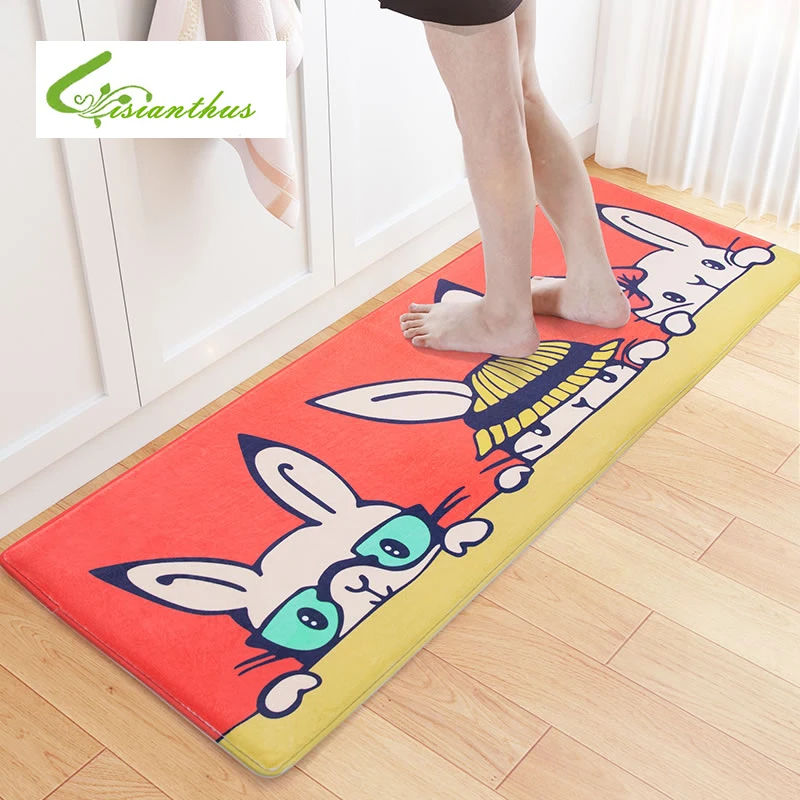 Rabbit Printed Door Mat Bathroom Living Room Kitchen Home Rug Absorbent ...