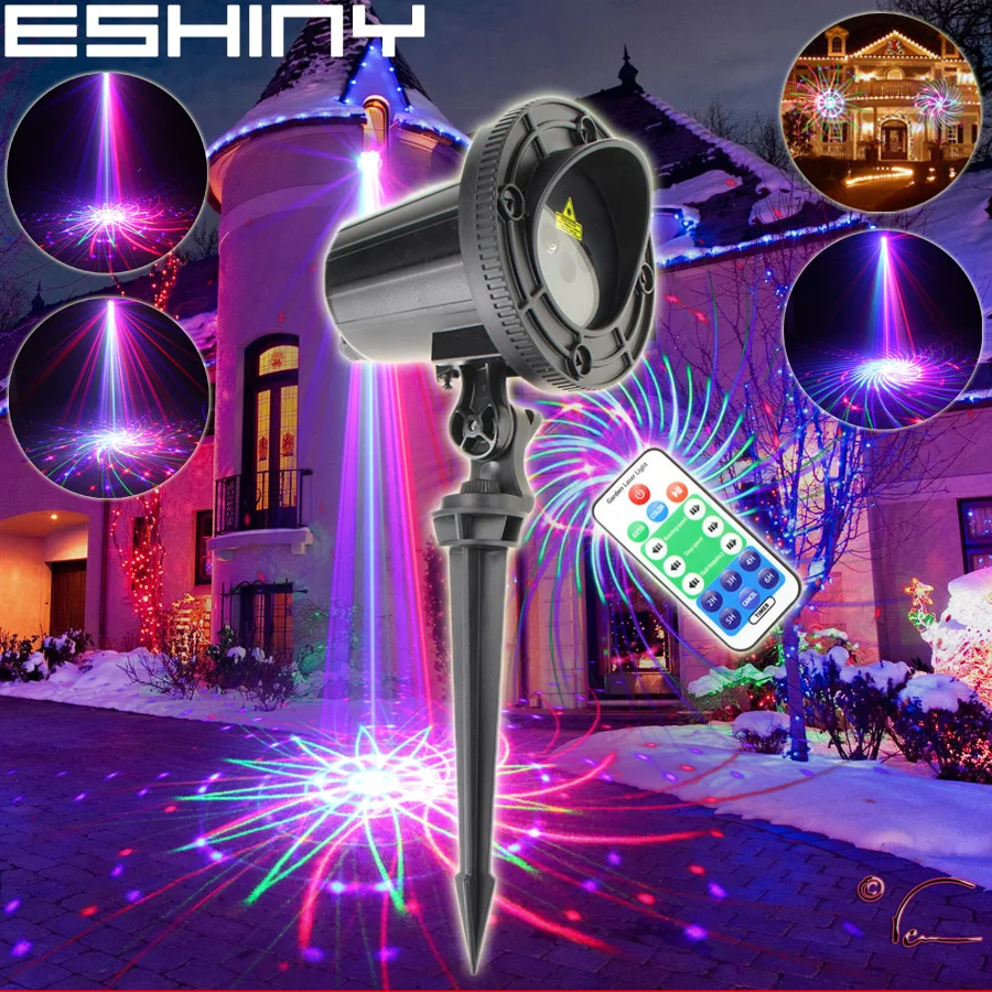 Eshiny Outdoor Wf Rgb Laser 36 Patterns Projector Holiday House Family ...