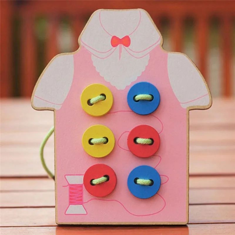Kids Montessori Educational Toys Children Beads Lacing Board Wooden ...