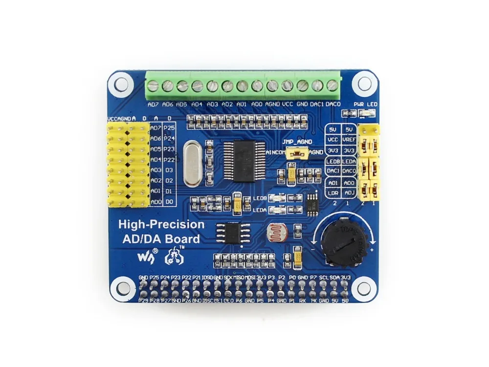 Waveshare-High-Precision-AD-DA-Board-Raspberry-Pi-AD-DA-Expansion-Add ...