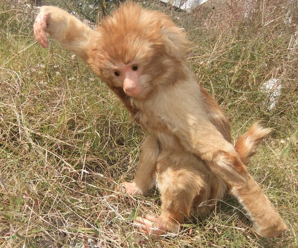 Juguete artesanal de mono medio realista, muñeco de mono creativo ...