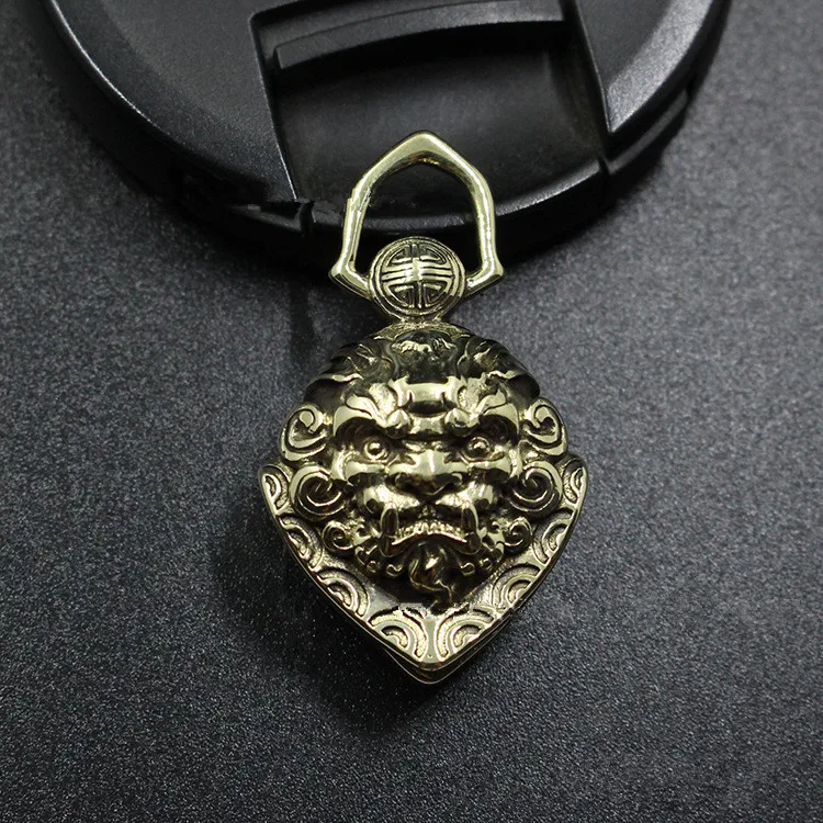 Pure Copper Brass Exorcism Ward Off Evil Bell Bells Car KeyRing Pendant ...