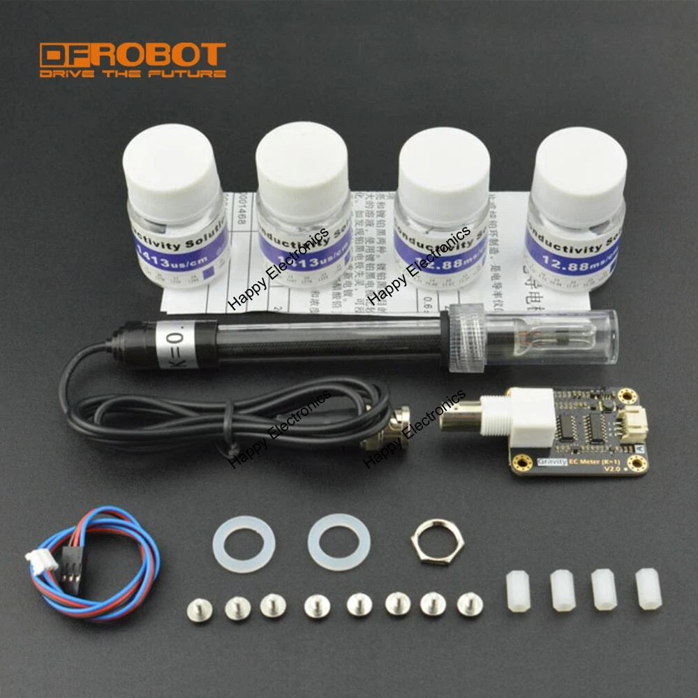 DFRobot Sensor de conductividad eléctrica analógica por gravedad, medidor V2 (K = 1), compatible ...