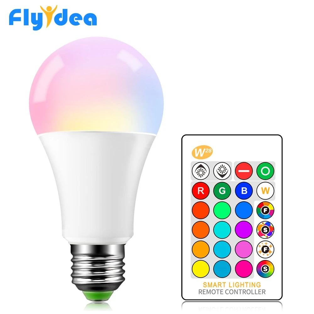 E27 RGB LED Bulb 5w 10w 15W 16 Color Changing Magic Lampada Smart ...