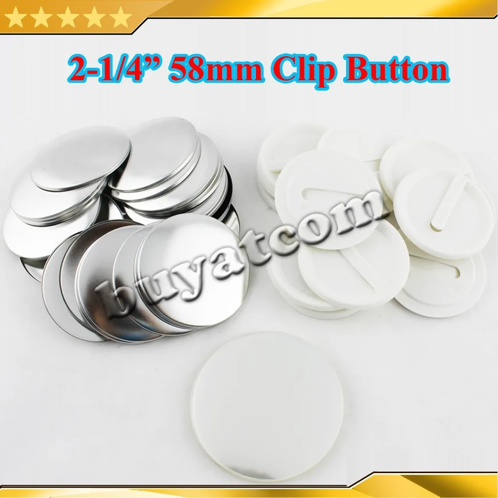 2-1/4" 58mm 100 Sets Plastic Clip Button Supply Materials For New ...