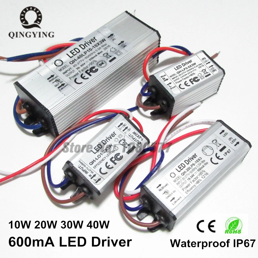 3W-60W-Isolation-Waterproof-LED-Driver-600mA-High-Power-Factor-Lighting ...