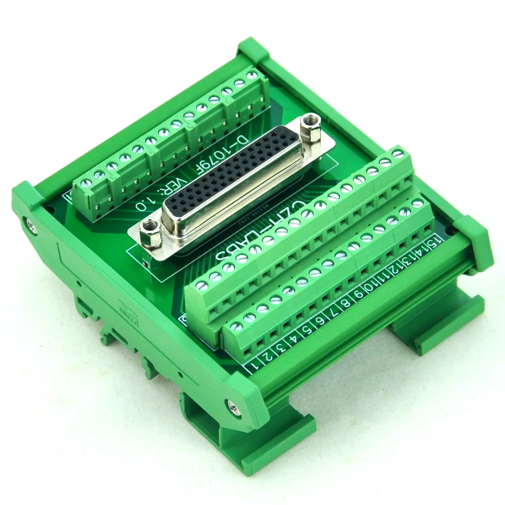 DIN Rail Mount D-SUB DB44HD Female Interface Module, Breakout Board ...