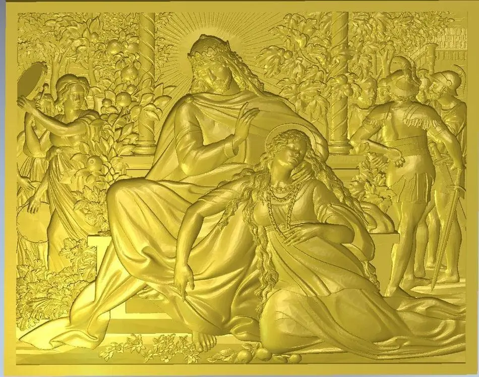 3d Model Relief For Cnc In Stl File Format Panno Christian In Wood