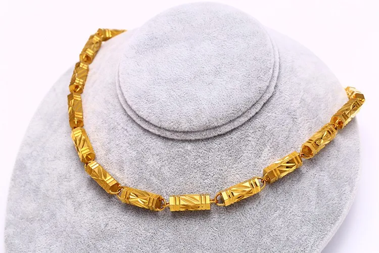 Heavy Thick Hexagonal Pillar Chain Necklace Yellow Necklace Statement Jewelry T For Men 160g