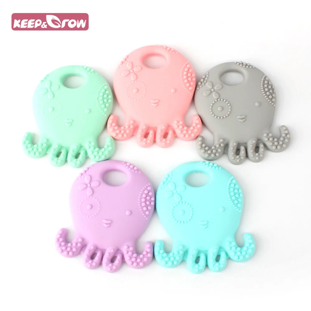 Keep&Grow 5Pcs Octopus Baby Teethers BPA Free Baby Teething Toys ...