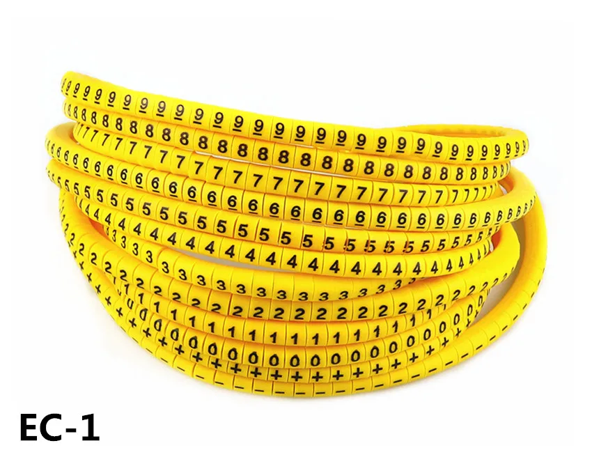 600PCS EC-1 Cable Wire Markers Letter 2.5mm0 to 9,+,- 12number each ...