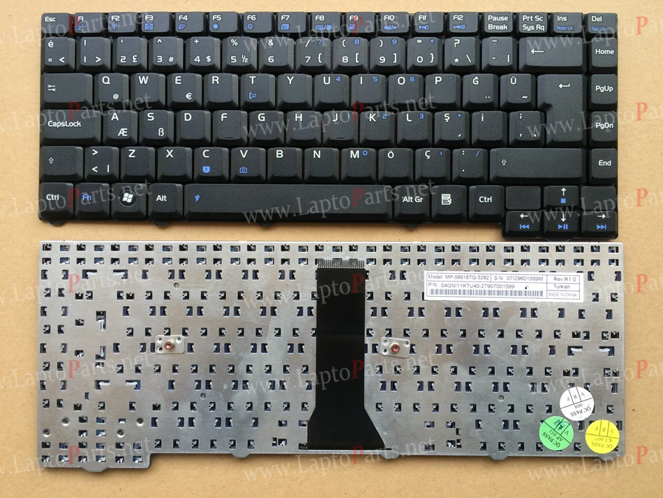 New-TR-Turkish-Keyboard-For-ASUS-F2-F20-F2JE-F2JV-F2L-x53L-24PIN-Laptop ...