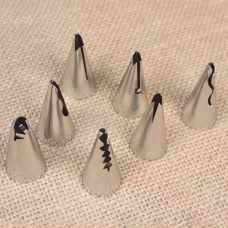 7 PCS/Set Stainless Steel Pastry Nozzles For Cake Decorating Biscuit ...