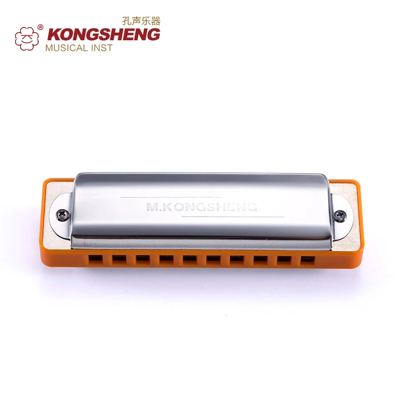 KONGSHENG Amazing Orange 10 Holes Blues Harp Diatonic Harmonica C/D/E/F ...