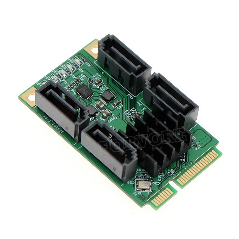 Mini PCI e to 4 ports SATA 3.0 Extension card SSD hard disk adapter ...
