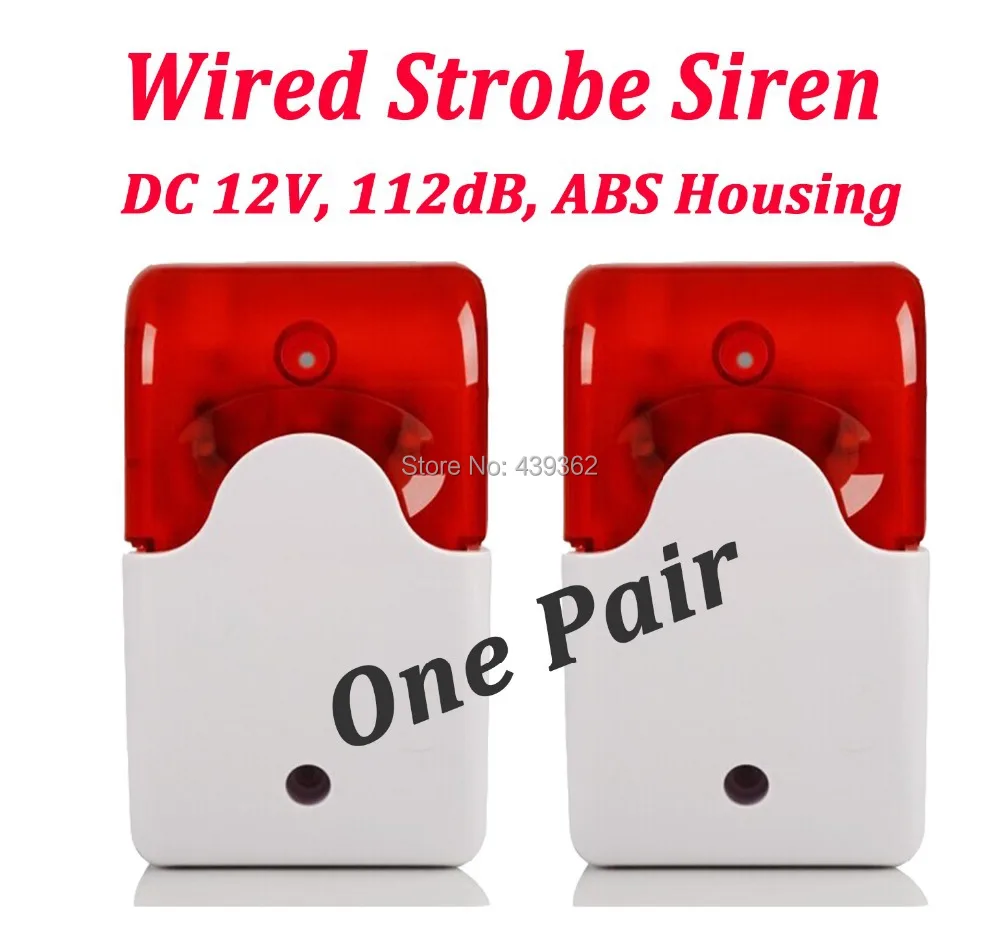 Cheap Indoor Wired Alarm Siren with Strobe Flash Light 12V for Home ...