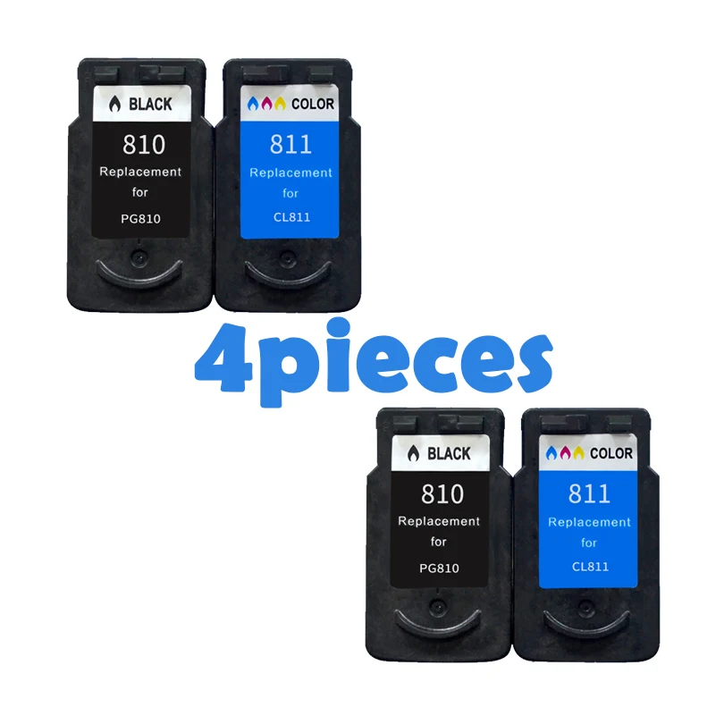 4pcs PG810 CL811 잉크 카트리지 Canon PG 810 CL 811 iP2770 iP2772 MX328 MX338 ...