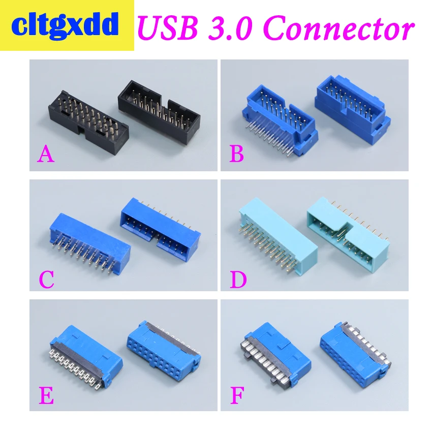 Cltgxdd conector USB 3,0, 20p, 19 pines, macho, 180 grados, placa base ...