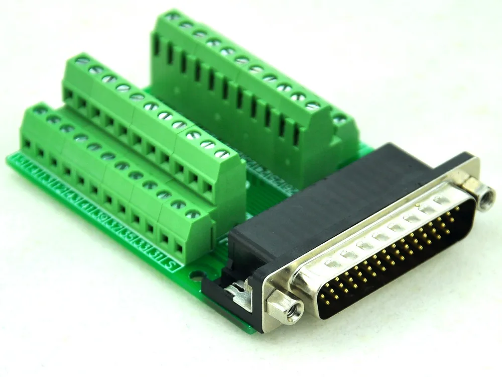 Slim-Right-Angle-D-SUB-DB44HD-Male-Header-Breakout-Board-Terminal-Block ...