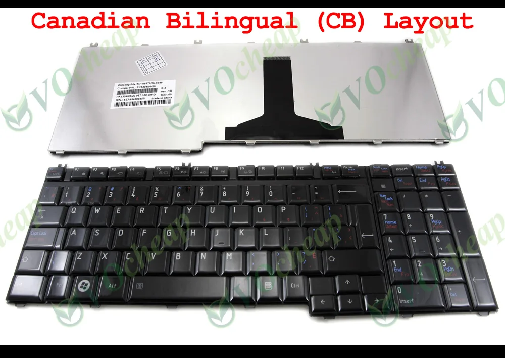 Canadian Bilingual Laptop Keyboard For Toshiba Satellite A500 P205 P300 ...
