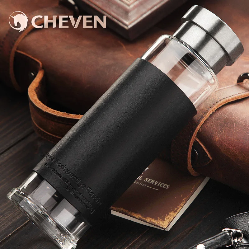 CHEVEN ขายส่งทนความร้อนขวดน้ำแก้วหนัง|glass water bottle|wholesale ...