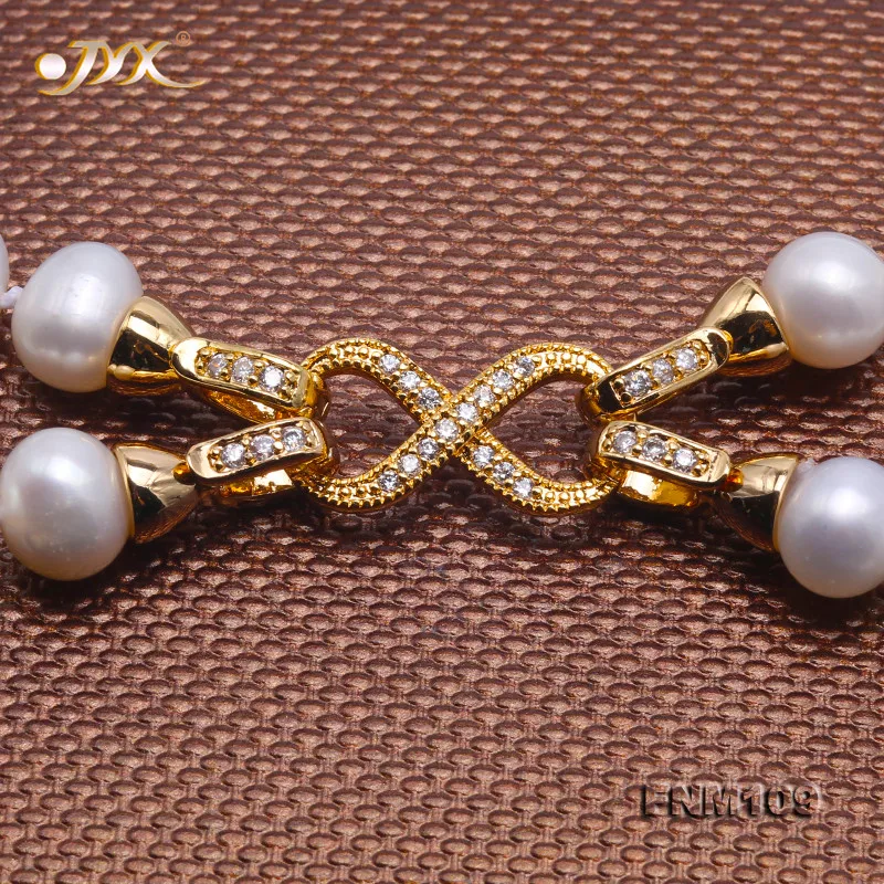 JYX Fine Pearl Double Strand Necklace AA+ Qulaity 9 10mm natural White ...
