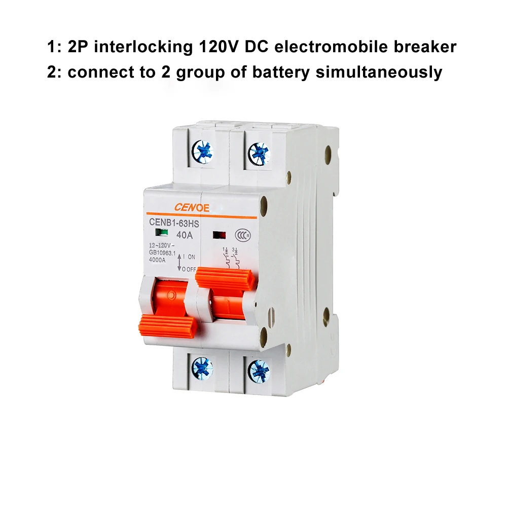Most ideal 2P 40A DC120V battery car DC circuit breaker MCB can access ...