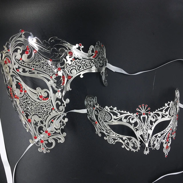 Red And Silver Masquerade Masks