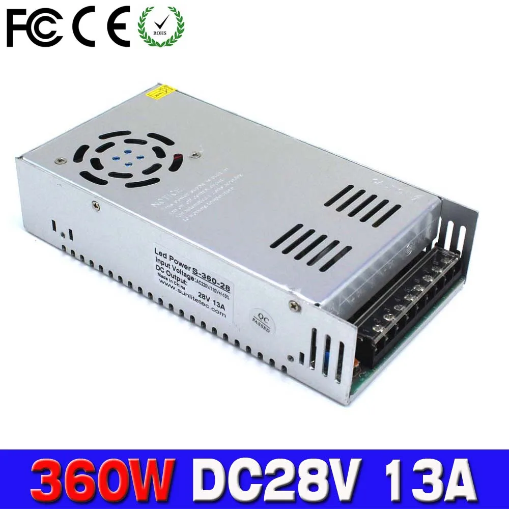 Dc Power Supply 28v 13a 360w Led Driver Transformer Ac110v 220v To 28v ...