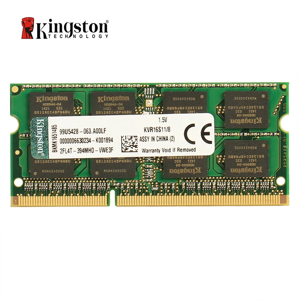 Kingston memória ram PC3 12800, 4gb, 8gb, 1600mhz, argolas não ecc, cl11, sodimm, notebook ...