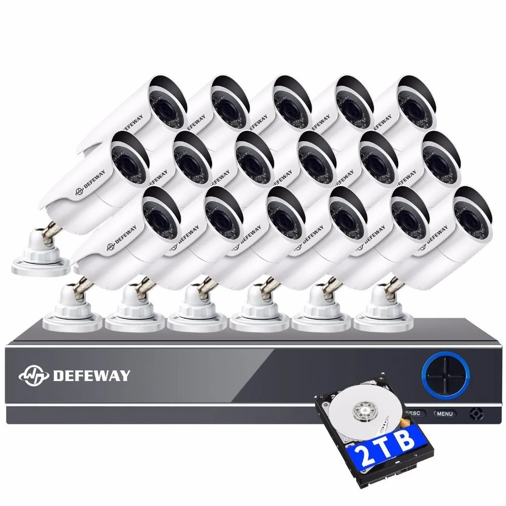 DEFEWAY 2000TVL 1080P HD 16PCS CCTV Security Camera System Video ...