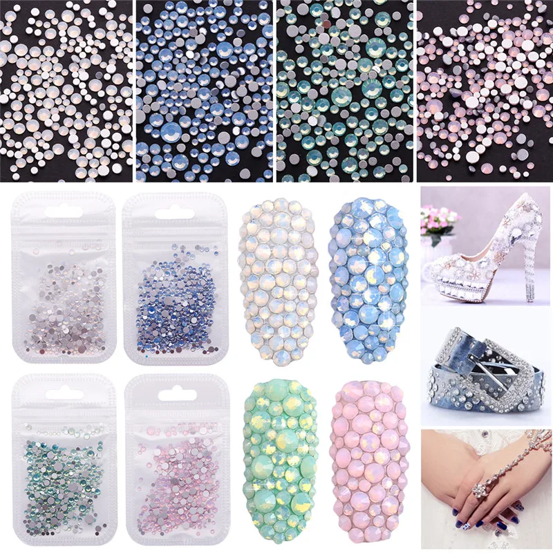 1400pcs Glitter Rhinestones Crystal AB SS4 SS20 Flat Back Nail ...