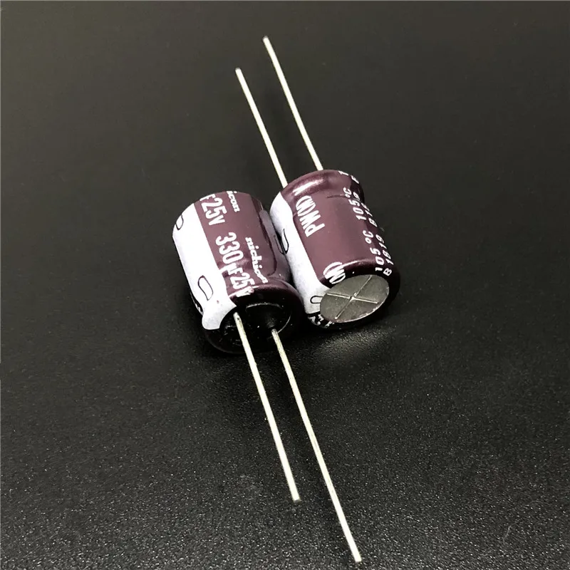 10pcs/100pcs 330uF 25V NICHICON PW Series 10x13mm Low Impedance Long ...